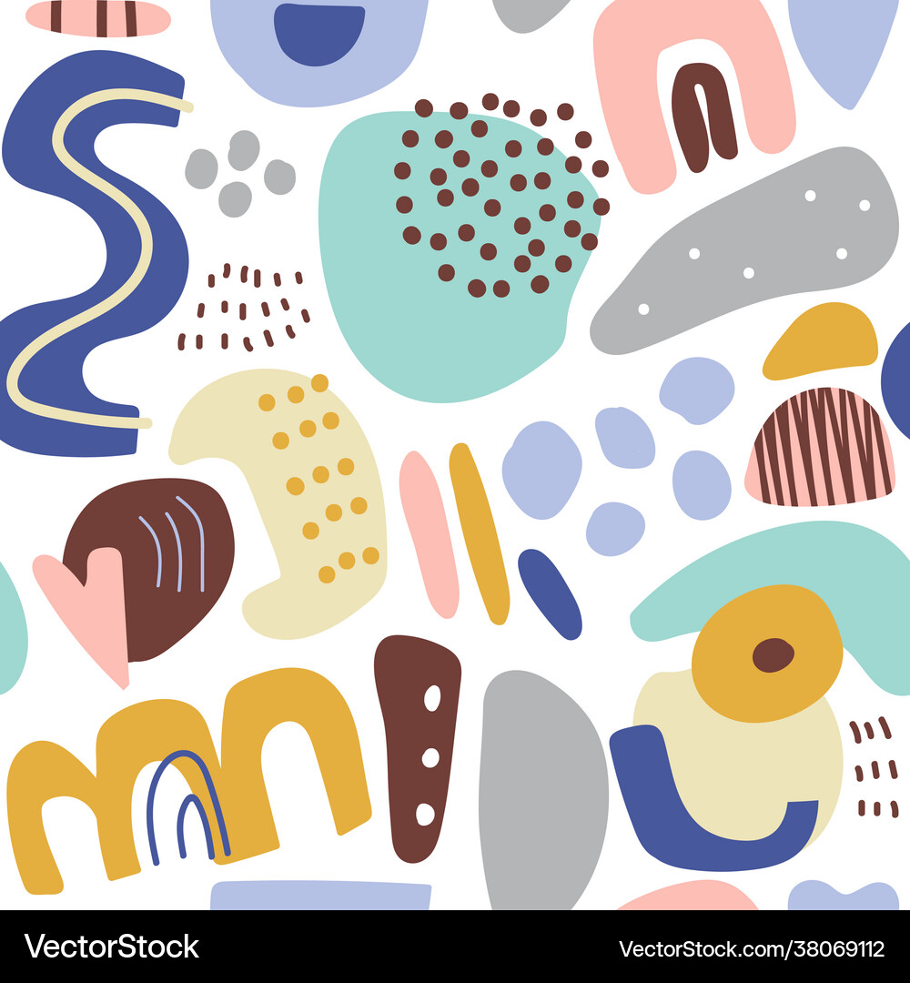 Seamless abstract pattern with hand drawn creative