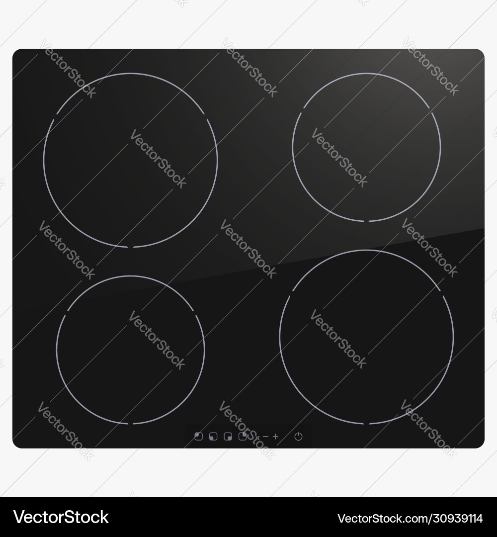 Electric black induction modern stove Royalty Free Vector