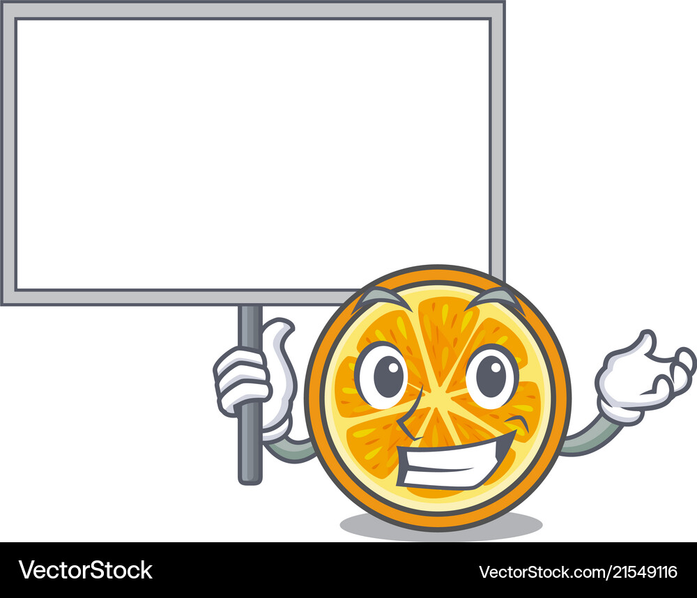 Bring board orange character cartoon style Vector Image