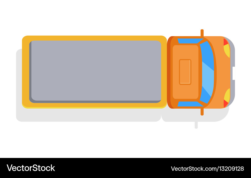 Truck top view flat style icon Royalty Free Vector Image