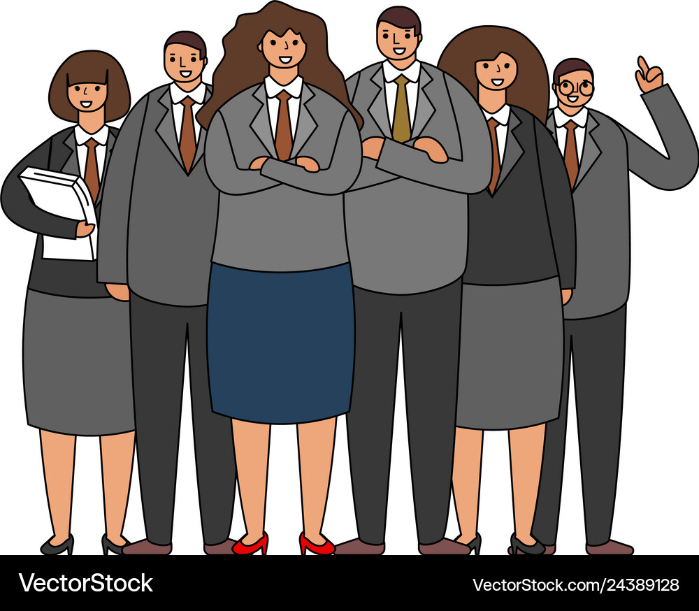 Work crew business team office workers standing Vector Image