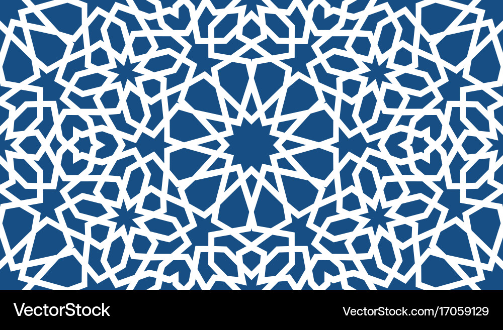 Blue islamic pattern seamless arabic geometric Vector Image