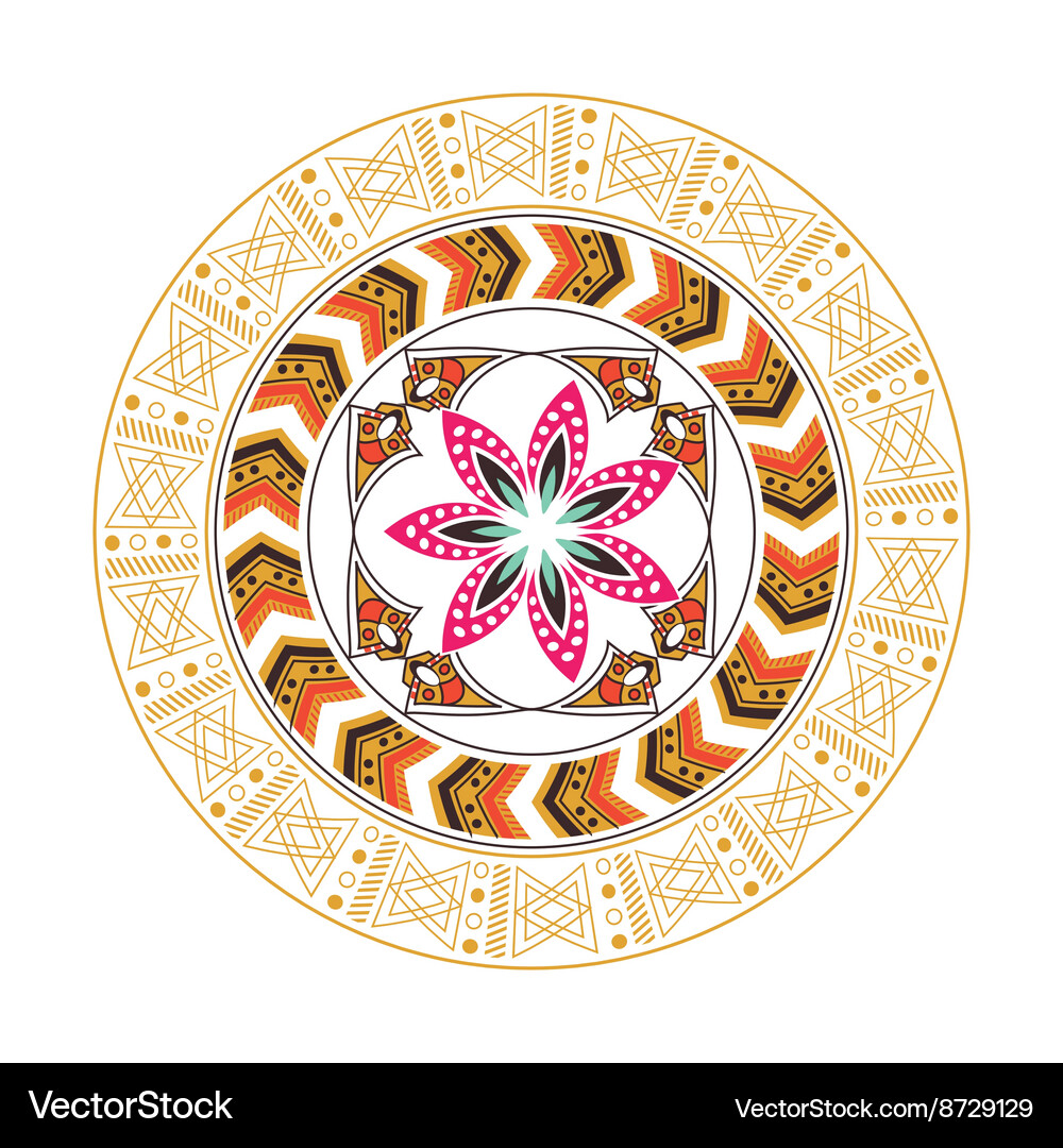 Bohemian design ornament icon Multicolored Vector Image