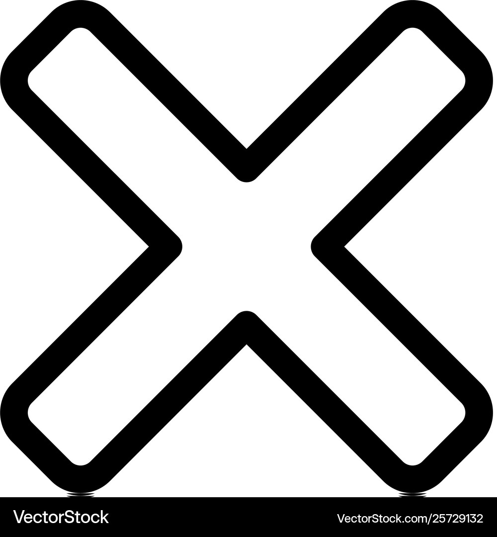 Error notification symbol for cancelling popup Vector Image