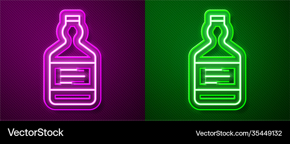 Glowing neon line tequila bottle icon isolated Vector Image