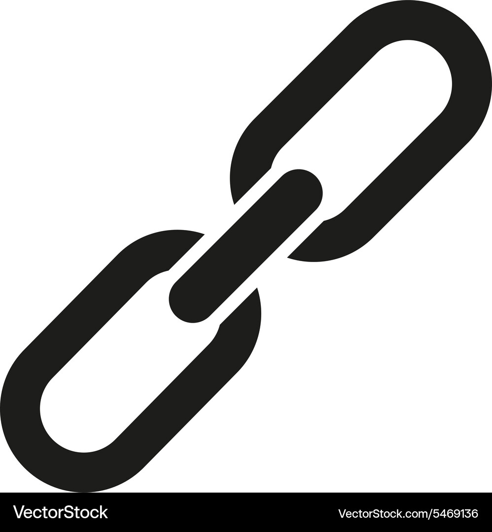 The link icon Linked symbol Flat Royalty Free Vector Image