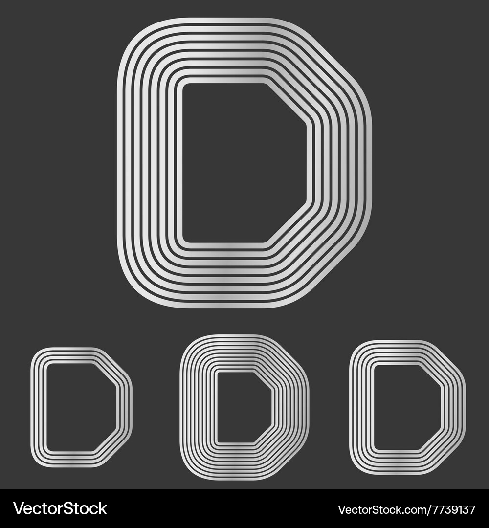 Silver line d logo design set Royalty Free Vector Image