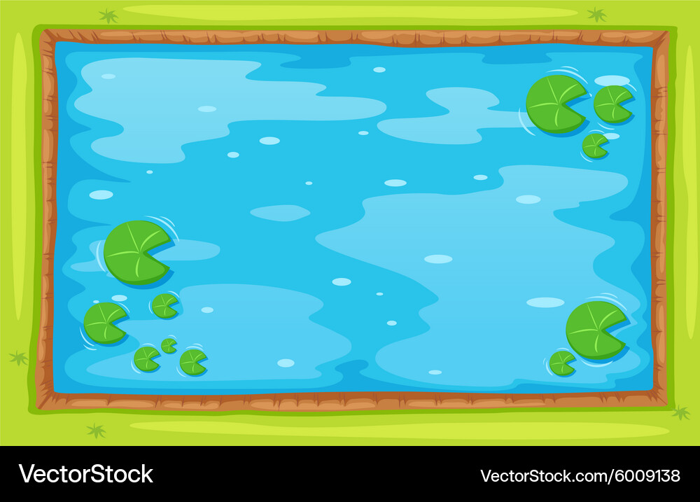 Small pond from top view Royalty Free Vector Image