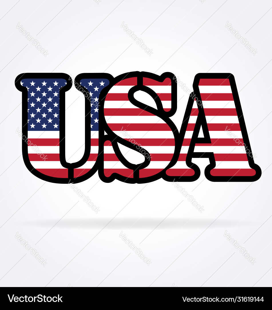 Usa flag text Royalty Free Vector Image - VectorStock