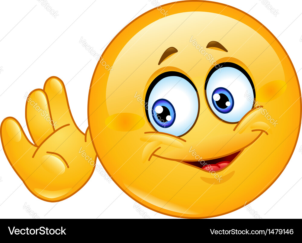 Listening emoticon Royalty Free Vector Image - VectorStock