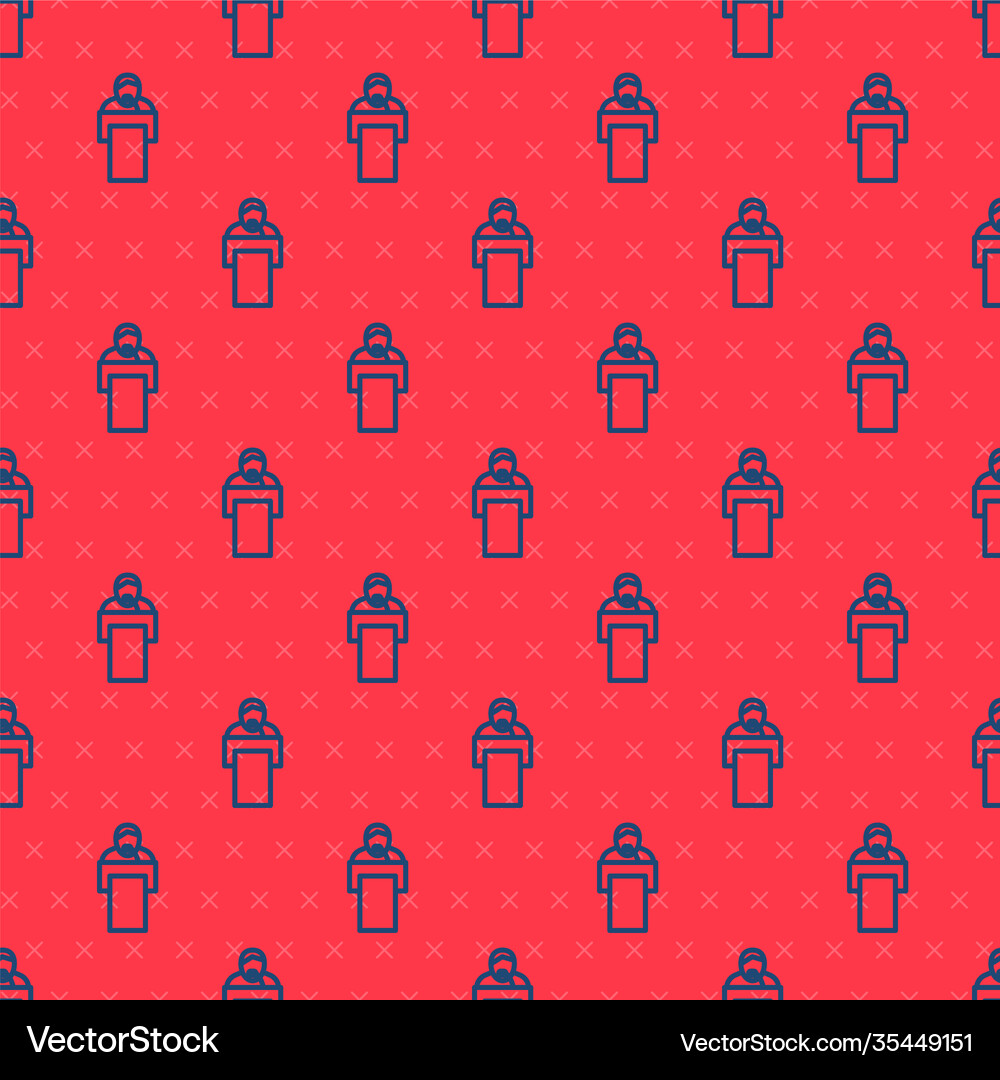 Blue line gives lecture icon isolated seamless Vector Image