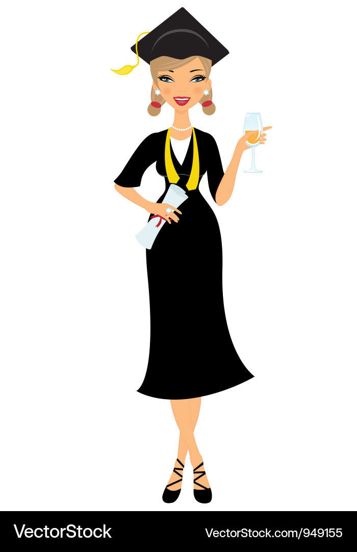 Graduate girl Royalty Free Vector Image - VectorStock