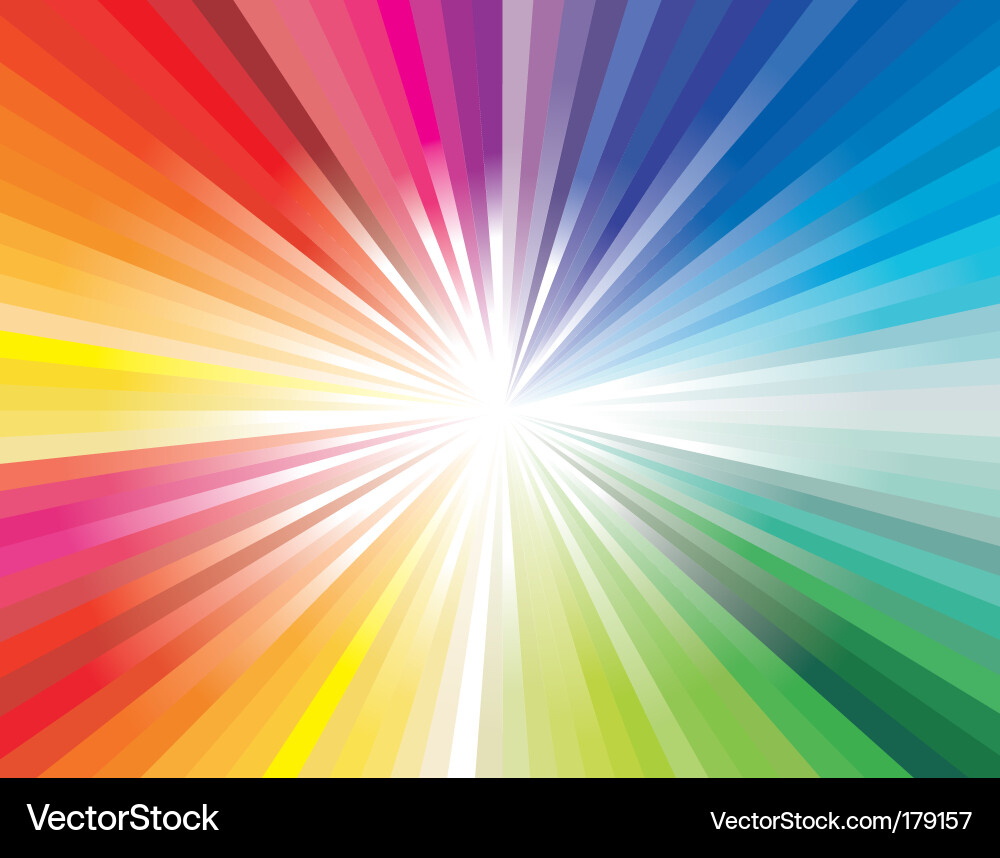Explosion of rainbow ray lights Royalty Free Vector Image