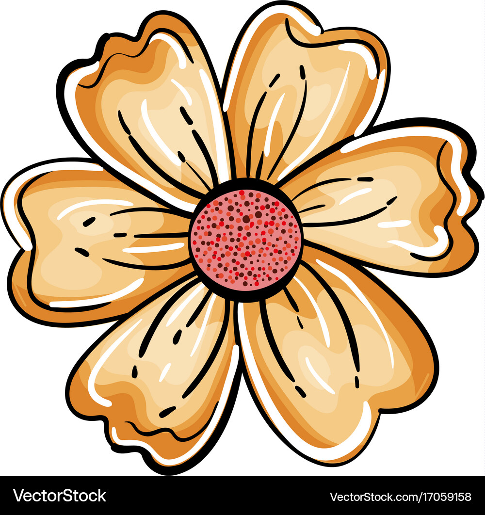 Cute flower decorative icon Royalty Free Vector Image