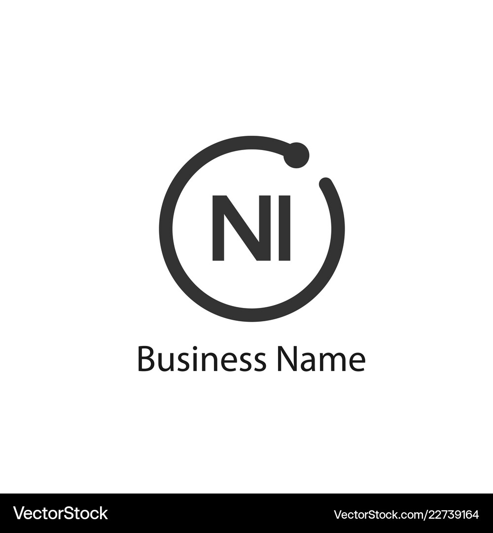 Initial letter ni logo template design Royalty Free Vector
