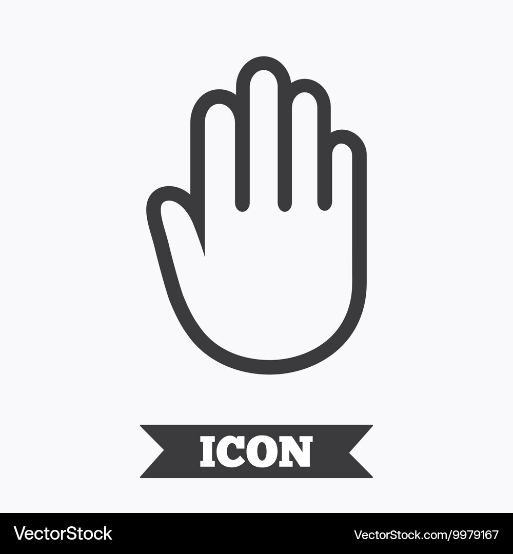Hand sign icon no entry or stop symbol Royalty Free Vector
