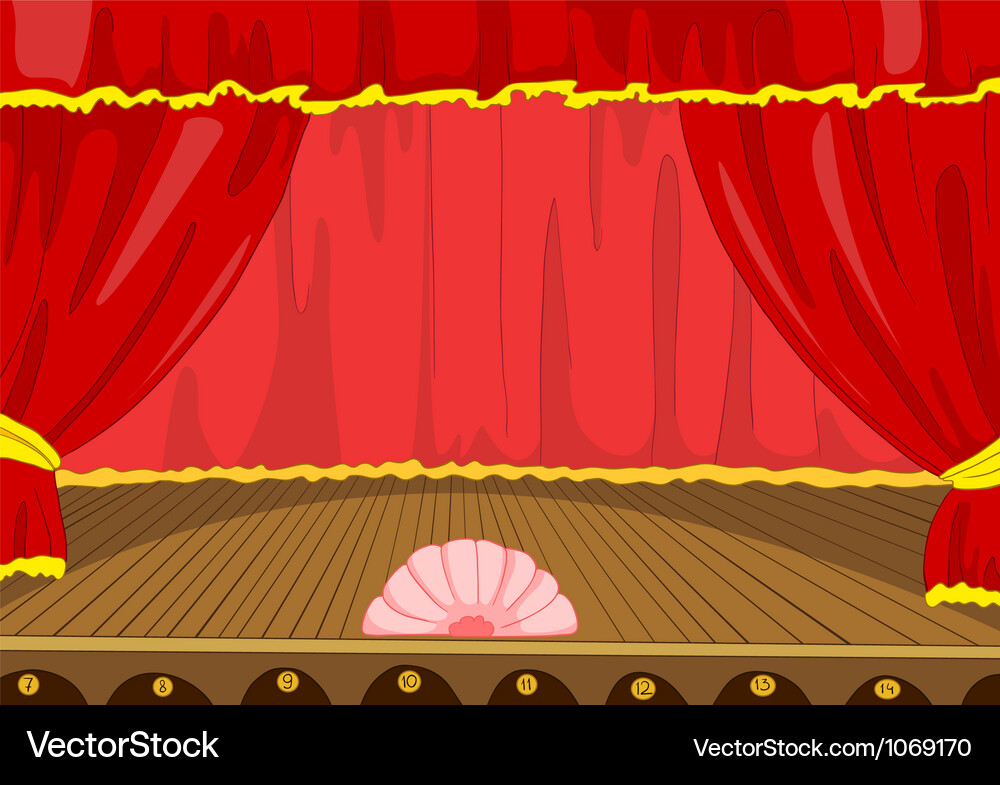 Theater Stage Cartoon Royalty Free Vector Image
