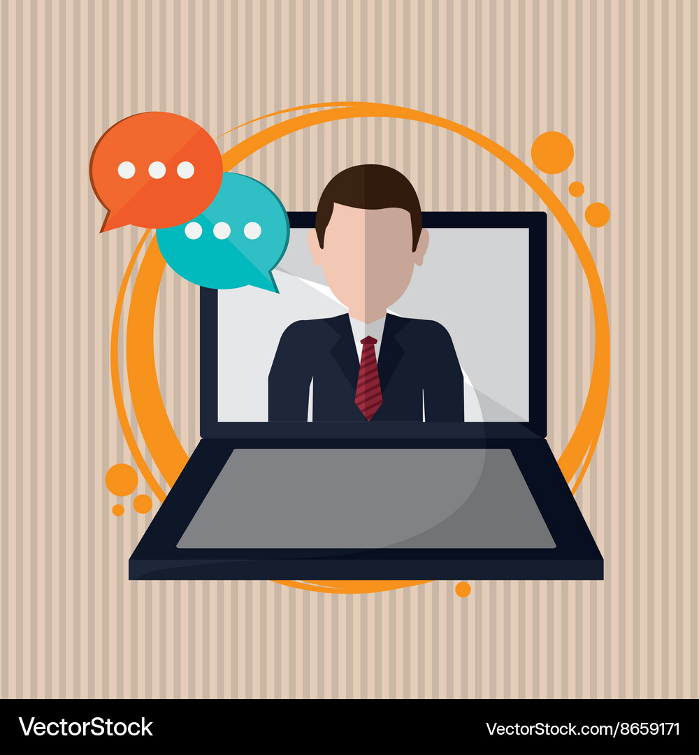 Business concept laptop icon communication Vector Image