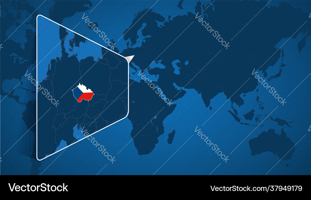 Location czech republic on world map with Vector Image
