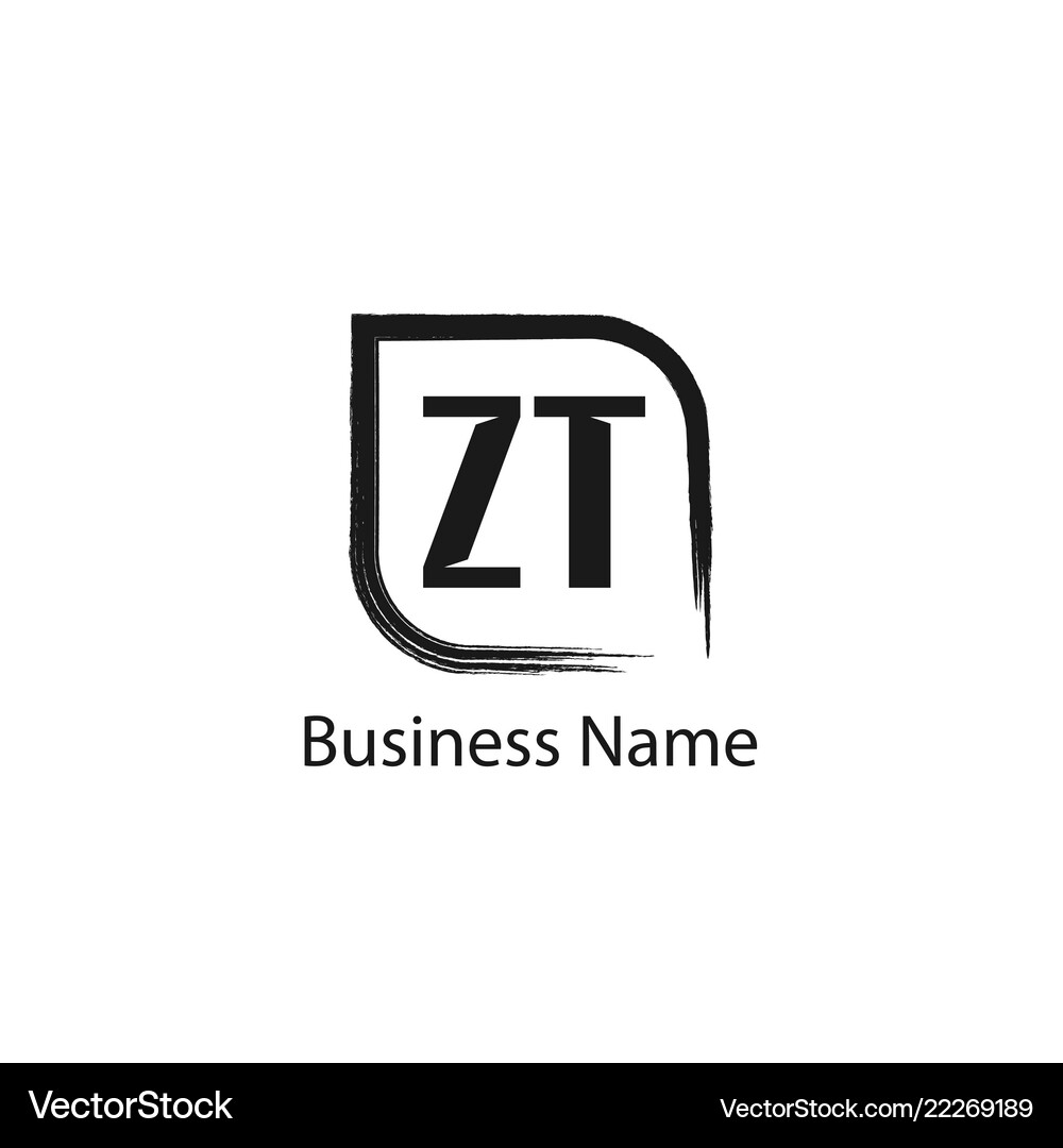 Initial letter zt logo template design Royalty Free Vector