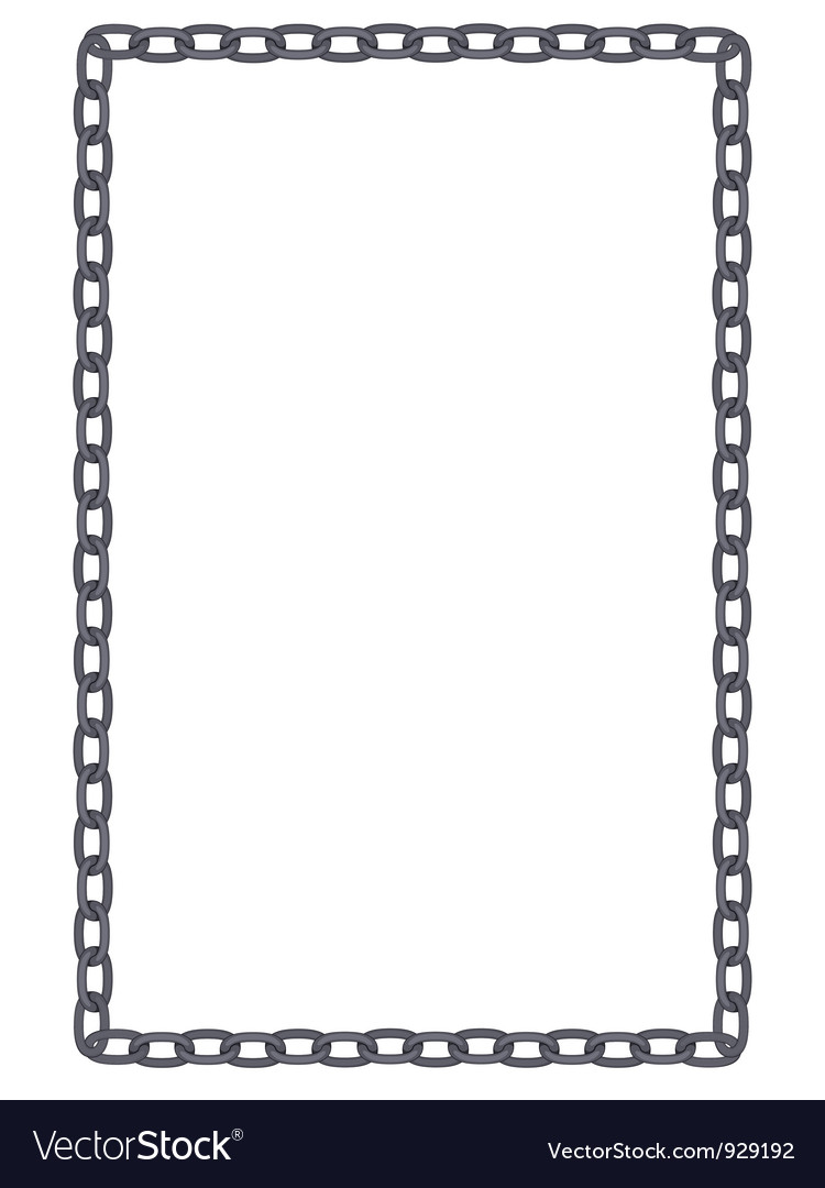 Plain and simple metal chain frame isolated Vector Image