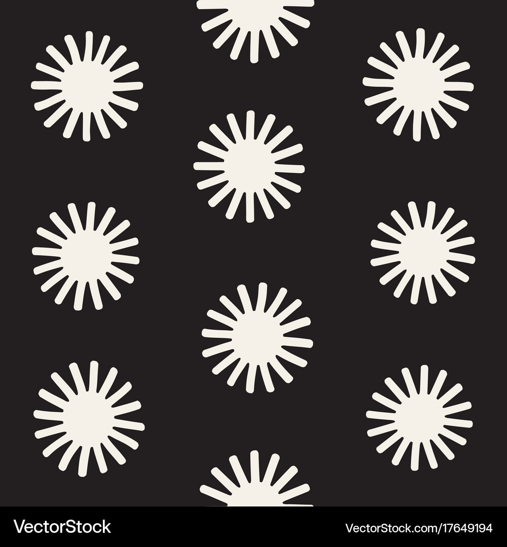 Seamless sunburst shapes freehand pattern Vector Image