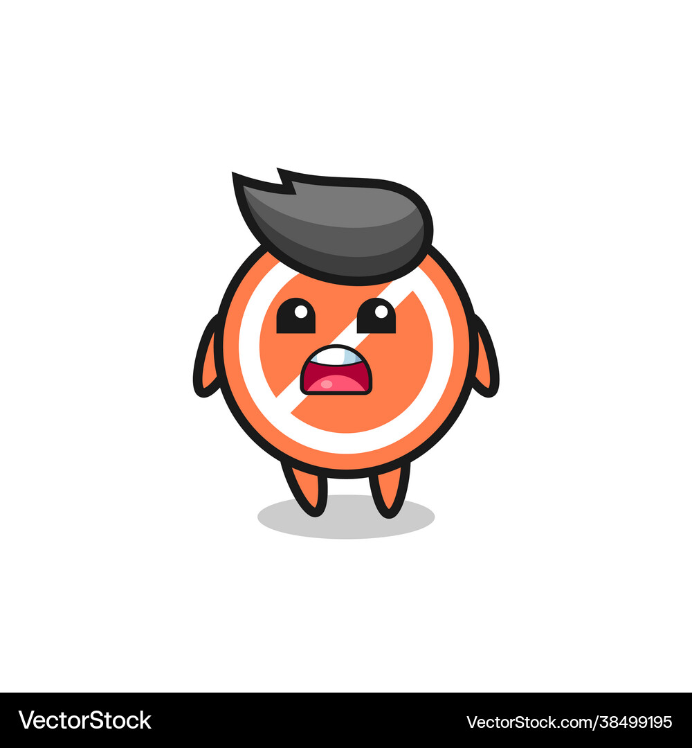 Stop sign with apologizing expression saying i am Vector Image