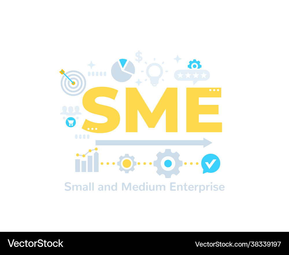 Sme small and medium enterprise art Royalty Free Vector