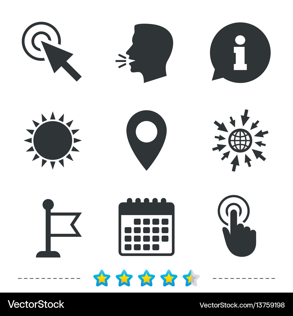 Mouse cursor icon hand or flag pointer symbols Vector Image