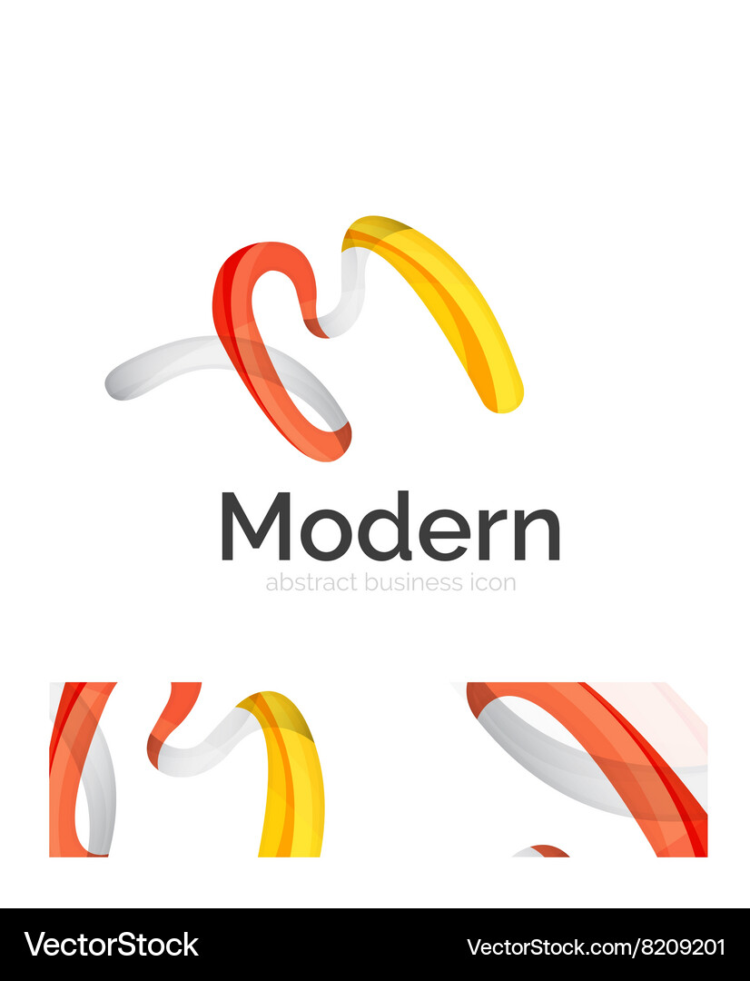 Abstract 3d swirl ribbon logo template Royalty Free Vector