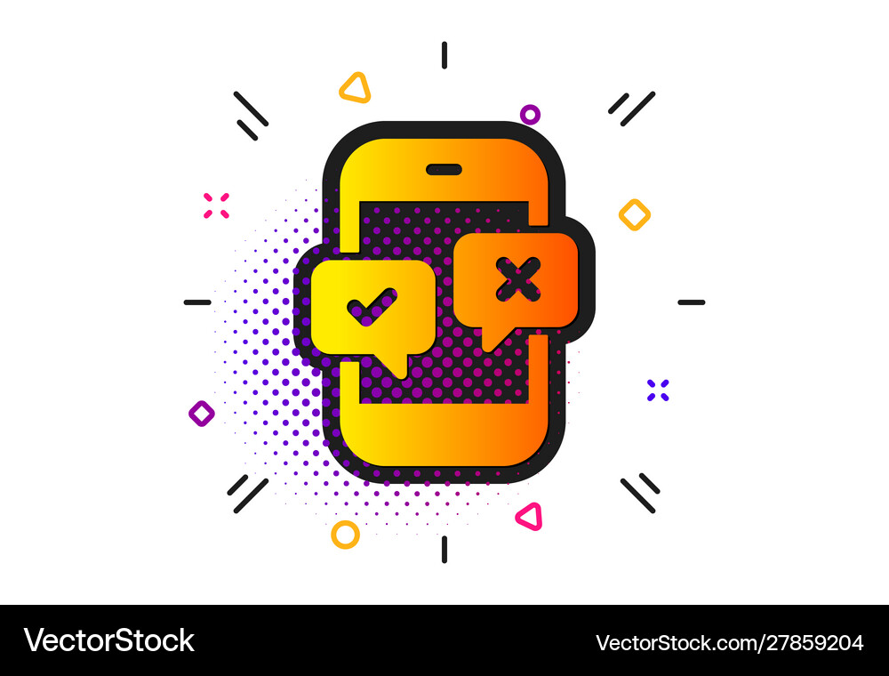 Phone survey icon select answer sign Royalty Free Vector