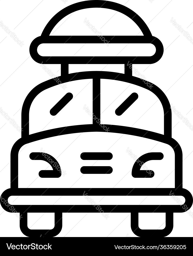 Front car roof box icon outline style Royalty Free Vector