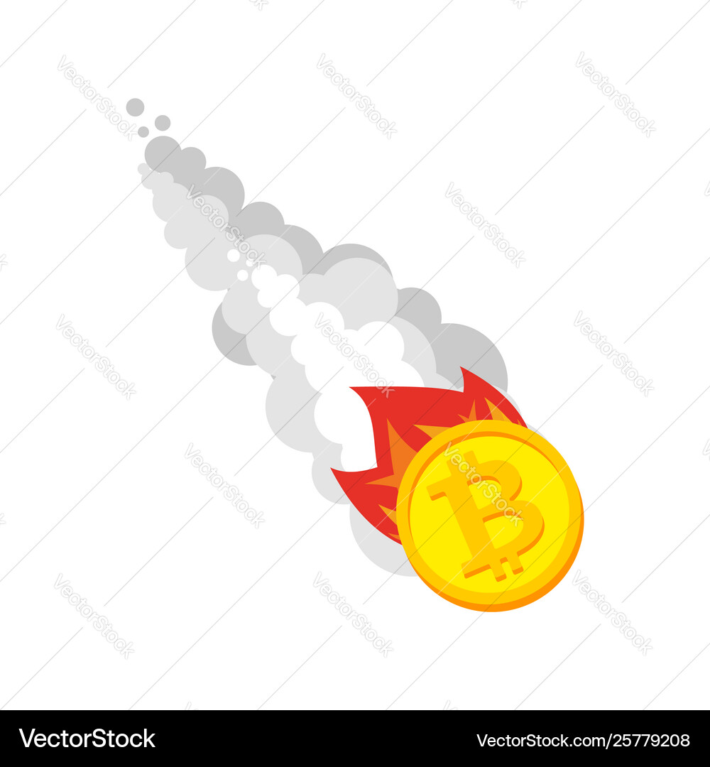 Drop bitcoin price crypt is decreasing end Vector Image