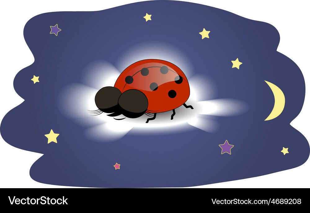 Ladybug sleeping on a cloud Royalty Free Vector Image