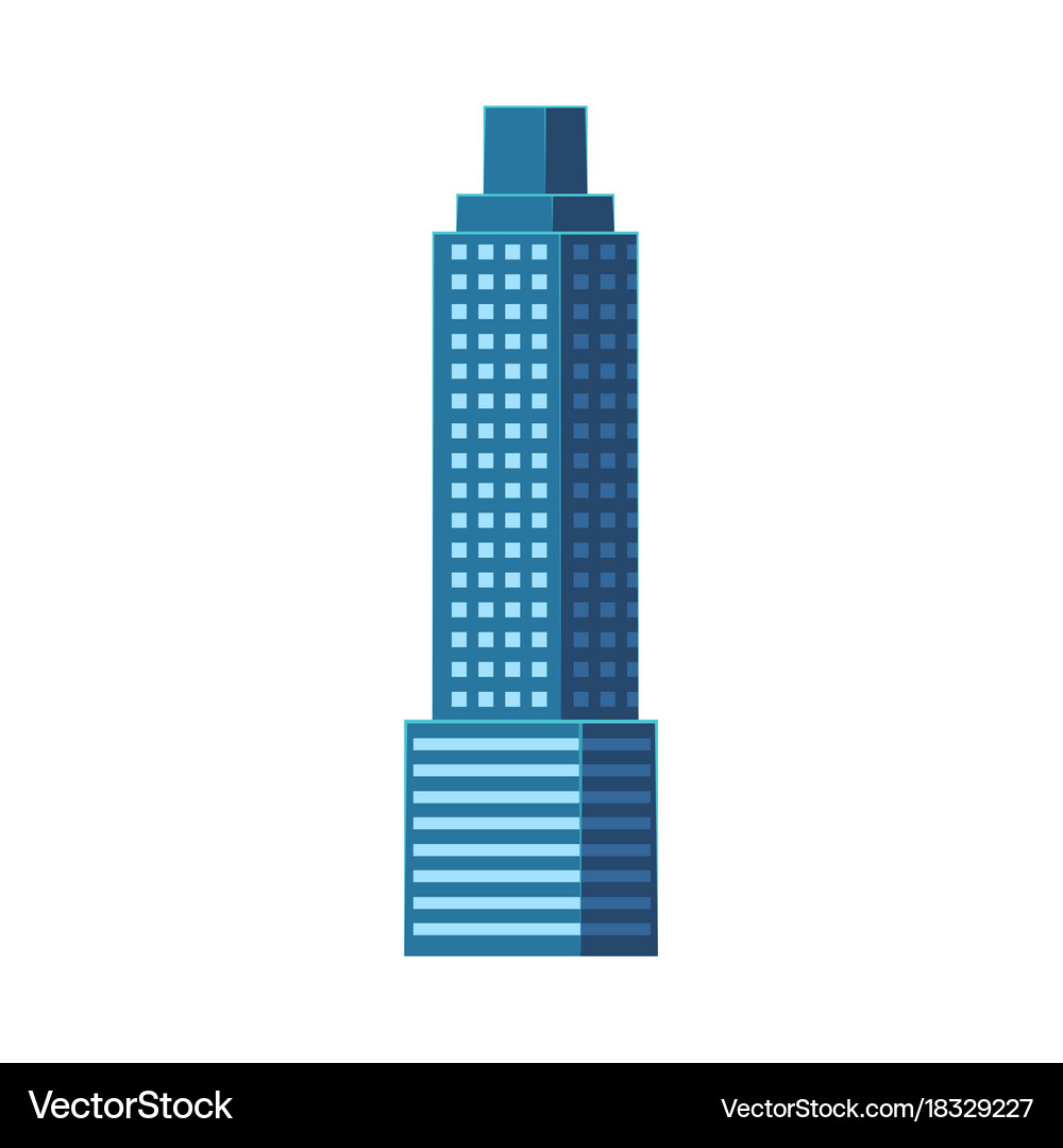Flat skyscraper business center tower building Vector Image