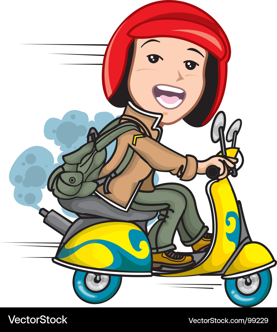 Cartoon scooter Royalty Free Vector Image - VectorStock