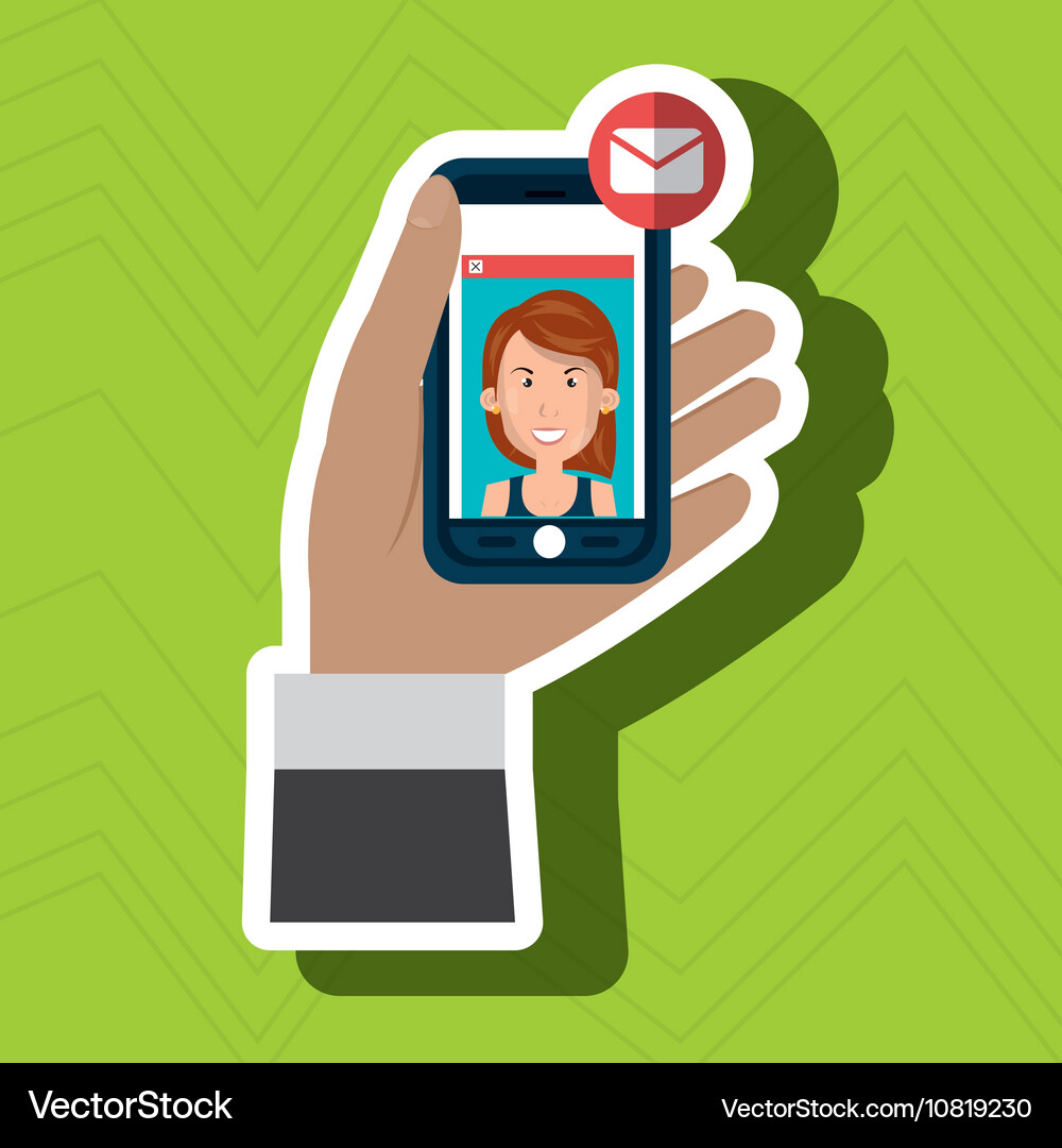 Hand hold smartphone icon Royalty Free Vector Image