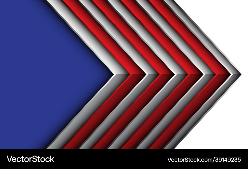 Abstract red white arrow metallic geometric Vector Image