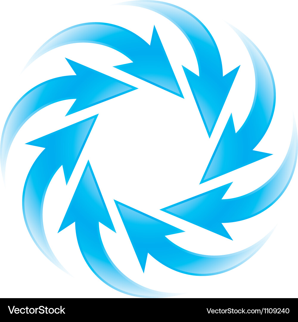 Turning blue arrows Royalty Free Vector Image - VectorStock
