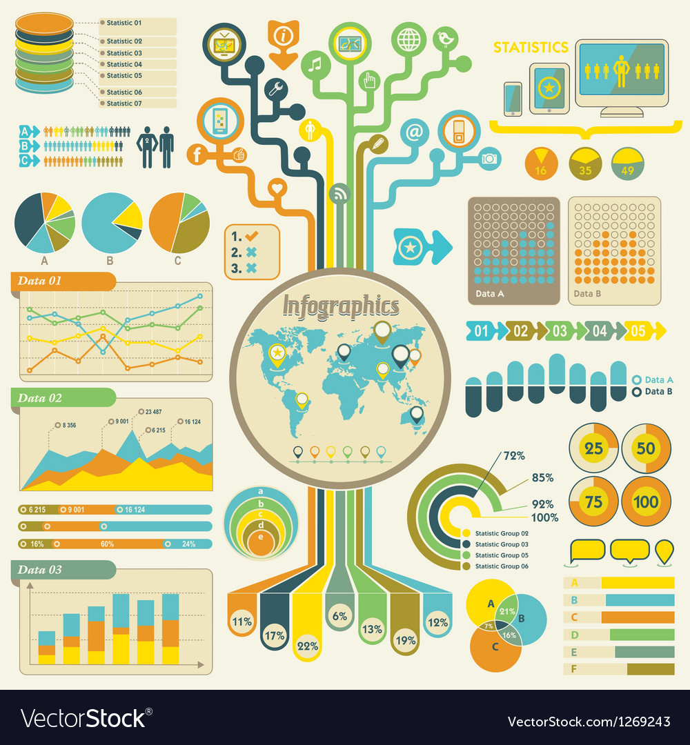 Infographics set communication technology Vector Image Infographics set communication technology Vector Image