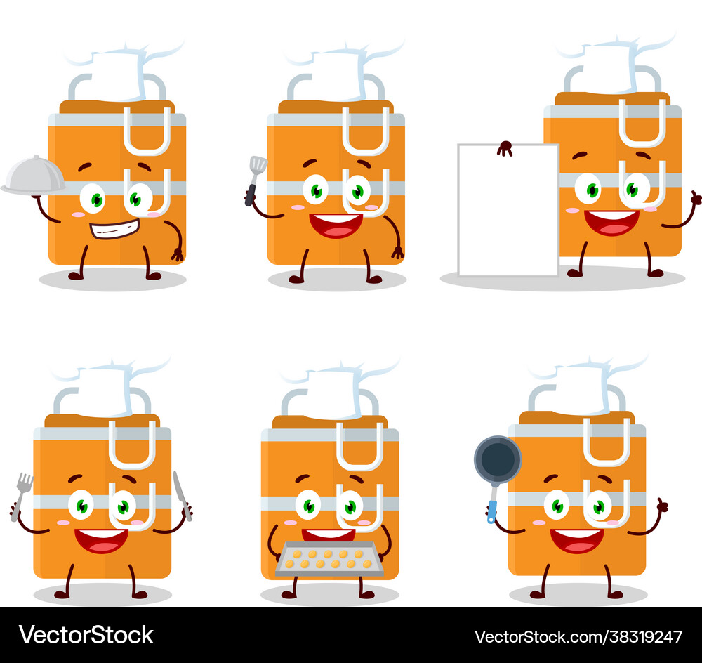 Cartoon character orange lunch box Royalty Free Vector Image