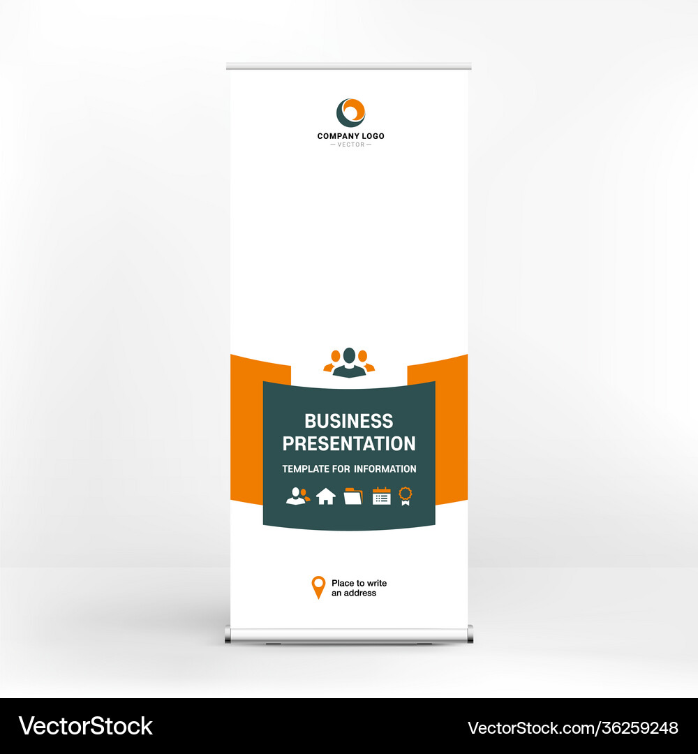 Roll-up advertising banner design modern graphic Vector Image
