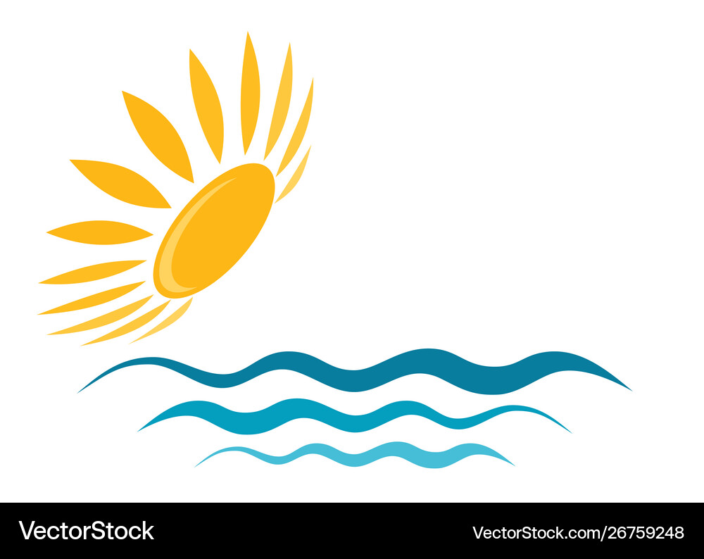 Sun and sea symbol Royalty Free Vector Image - VectorStock