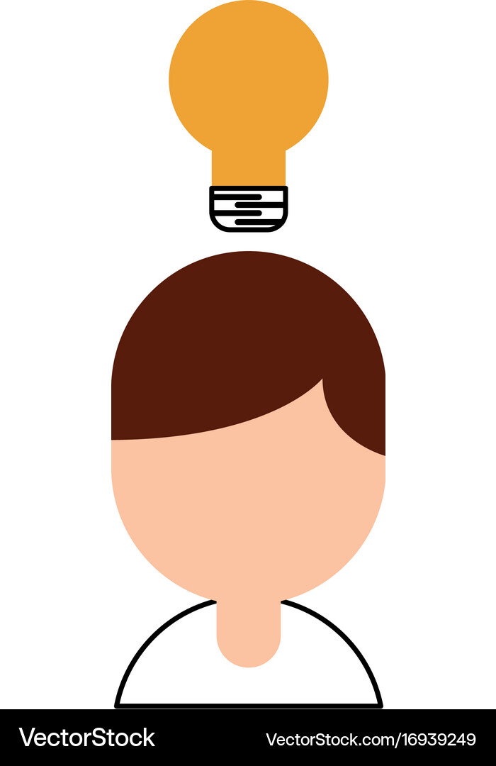 Businessman avatar with bulb Royalty Free Vector Image
