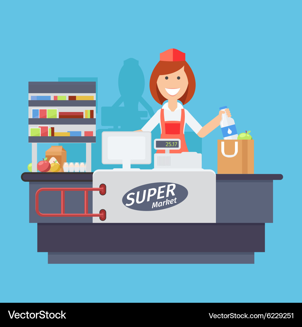 Cashier Royalty Free Vector Image - VectorStock