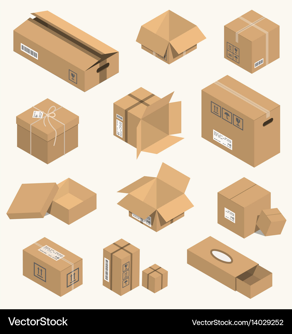 Moving box isometric isolated Royalty Free Vector Image