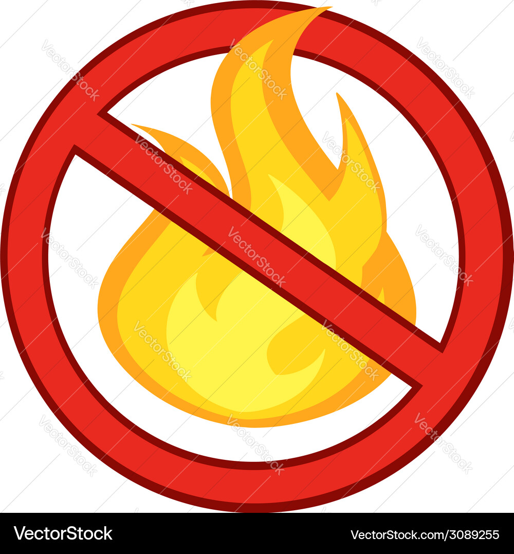 No fire symbol Royalty Free Vector Image - VectorStock