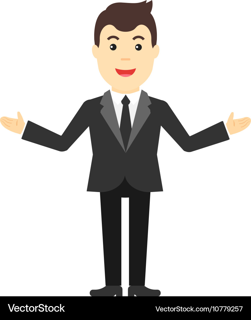 Happy man in a suit icon Royalty Free Vector Image