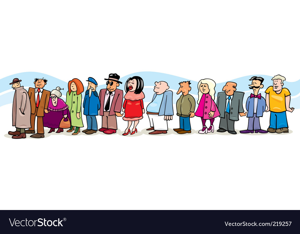 People in queue Royalty Free Vector Image - VectorStock