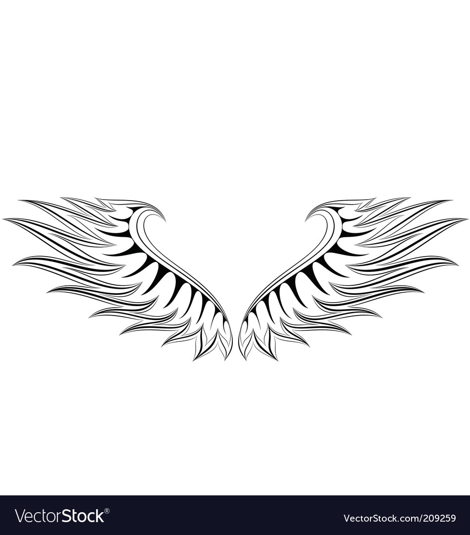 Fire wing Royalty Free Vector Image - VectorStock